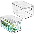 Amazon.com: mDesign Plastic Deep Storage Bin Box Container with Lid and ...