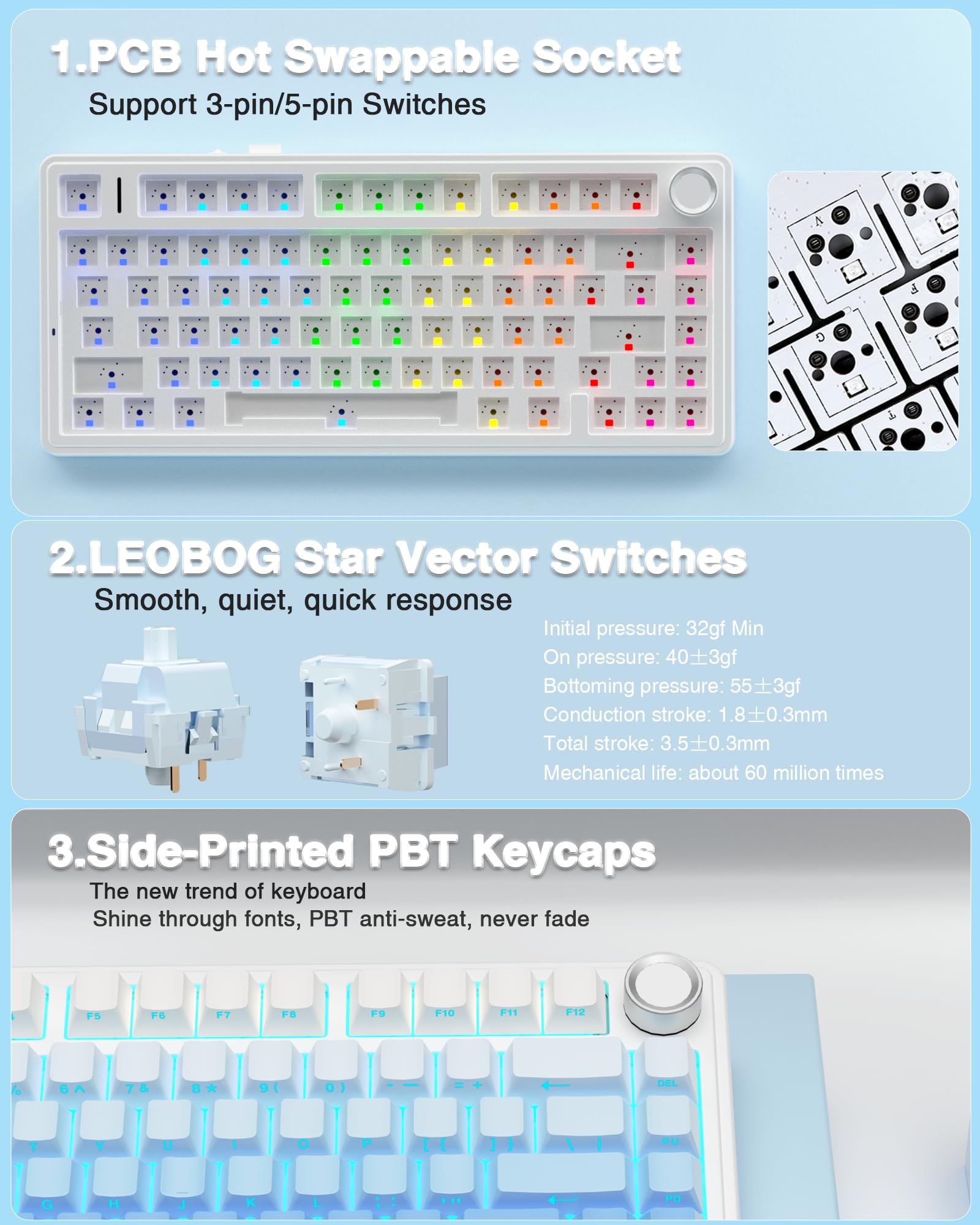 Mua AULA F75 Pro Wireless Mechanical Keyboard,75% Gasket Hot Swappable ...