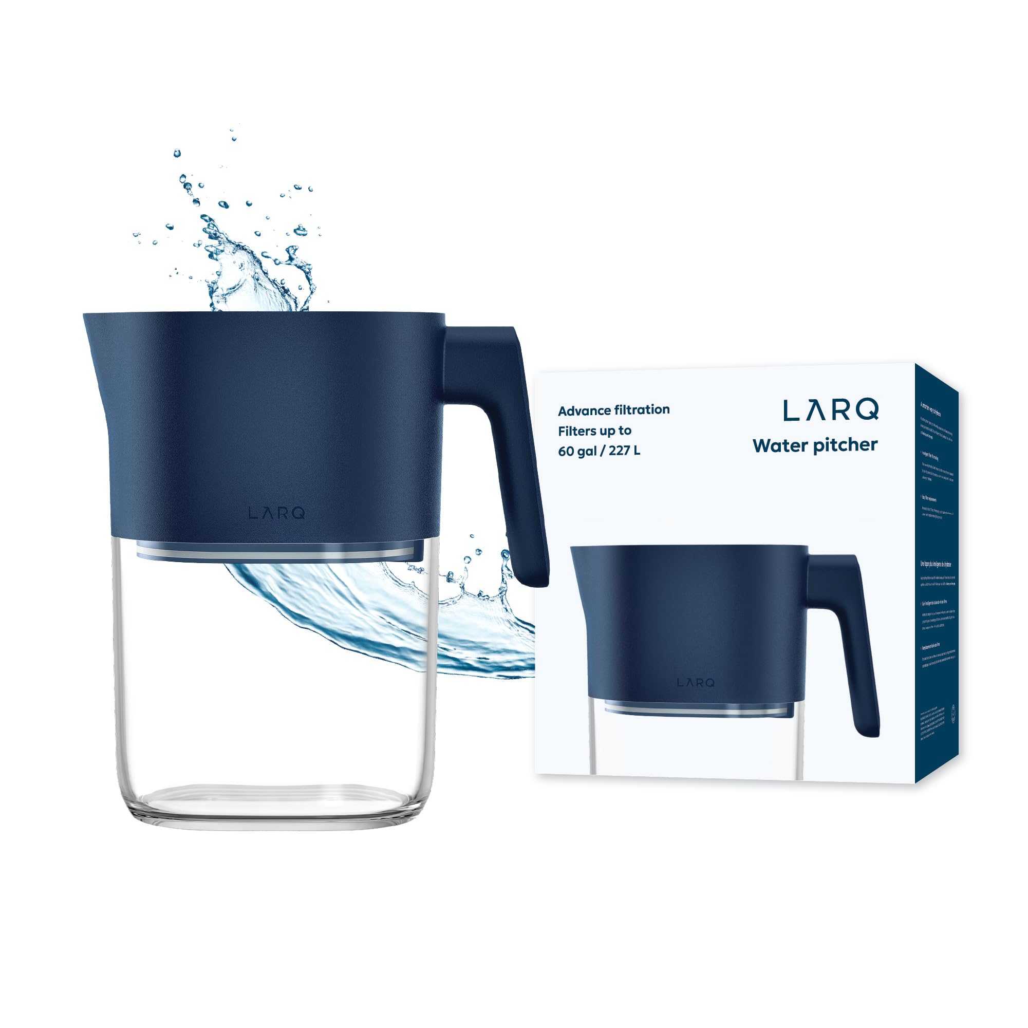LARQ Water Filter Pitcher 1.9L (8-Cup) – Nano Zero Filter Removes ...