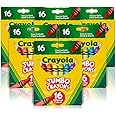 Amazon.com: Crayola Jumbo Crayons Bulk, 6 Sets of 16 Large Crayons for ...