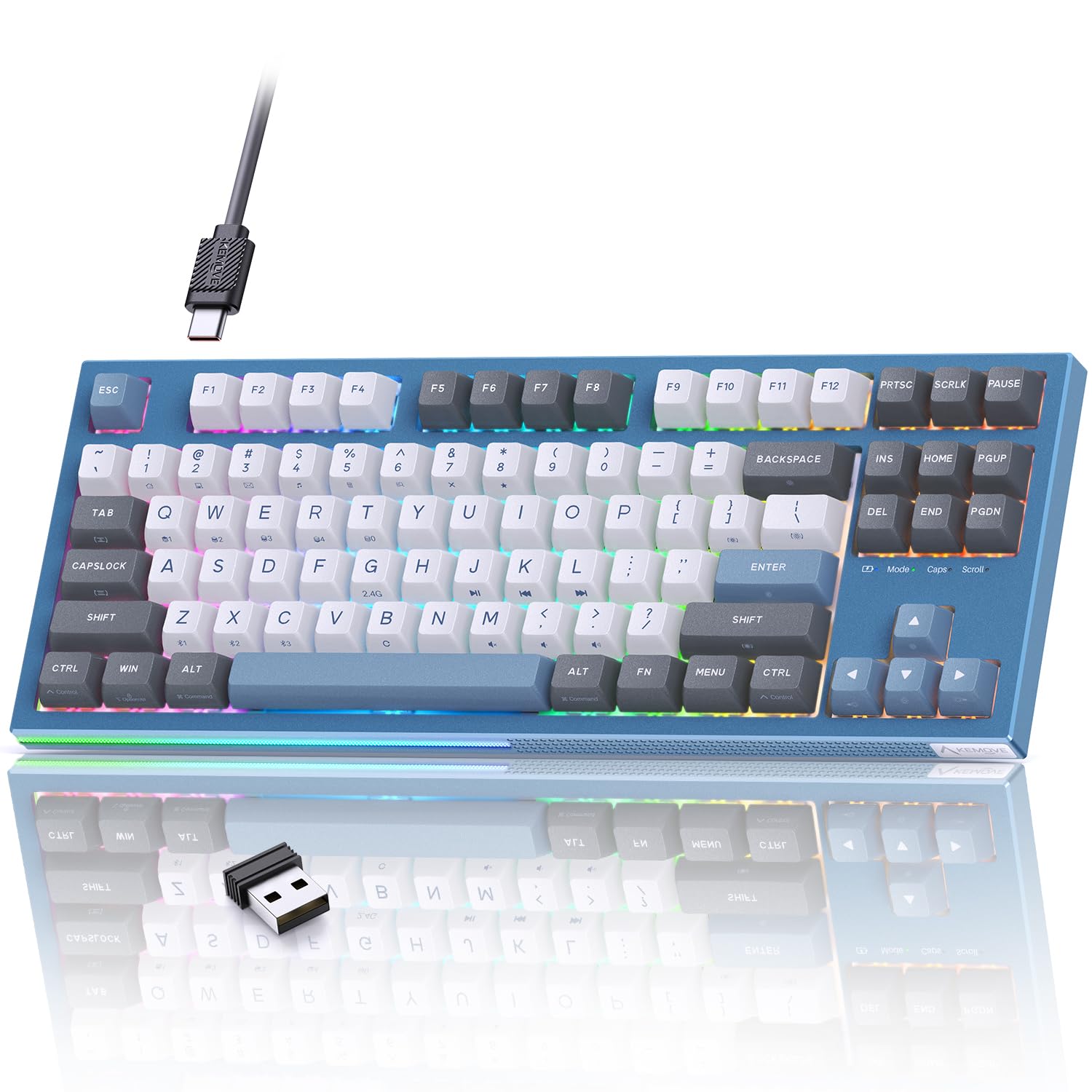 Mua K87 80% Wireless TKL Mechanical Gaming Keyboard, RGB LED Backlit ...