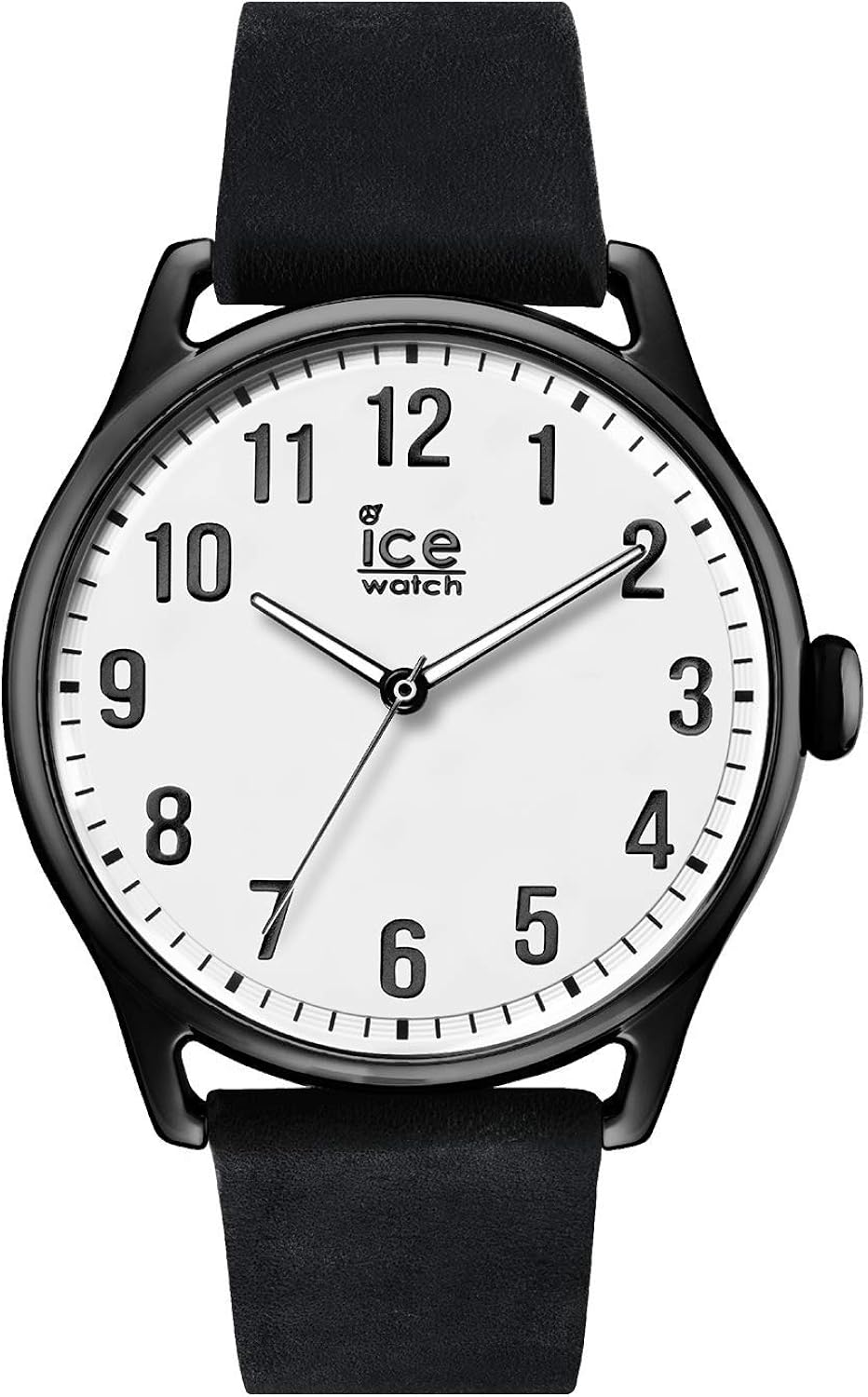 Ice-Watch - ICE time Black White - Men's wristwatch with leather strap ...