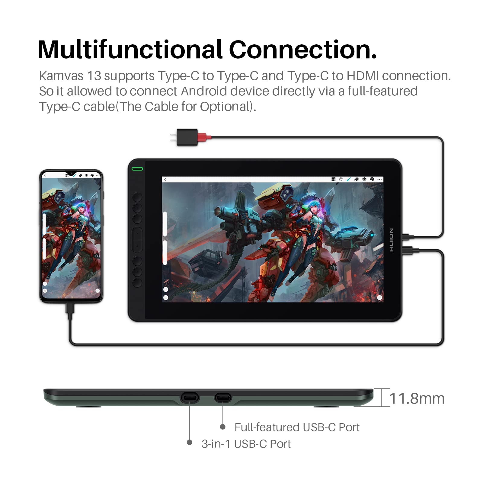 Mua HUION Kamvas 13 Graphic Tablet with Screen, 13.3 Inch Green Drawing ...