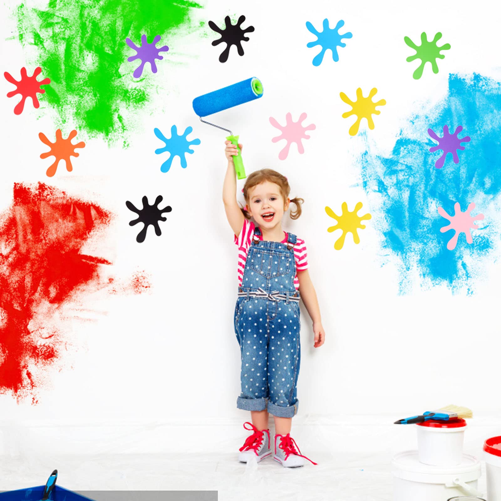 Mua 72 Pcs Paint Splatter Cutouts Paper Multicolor Art Paint Party ...