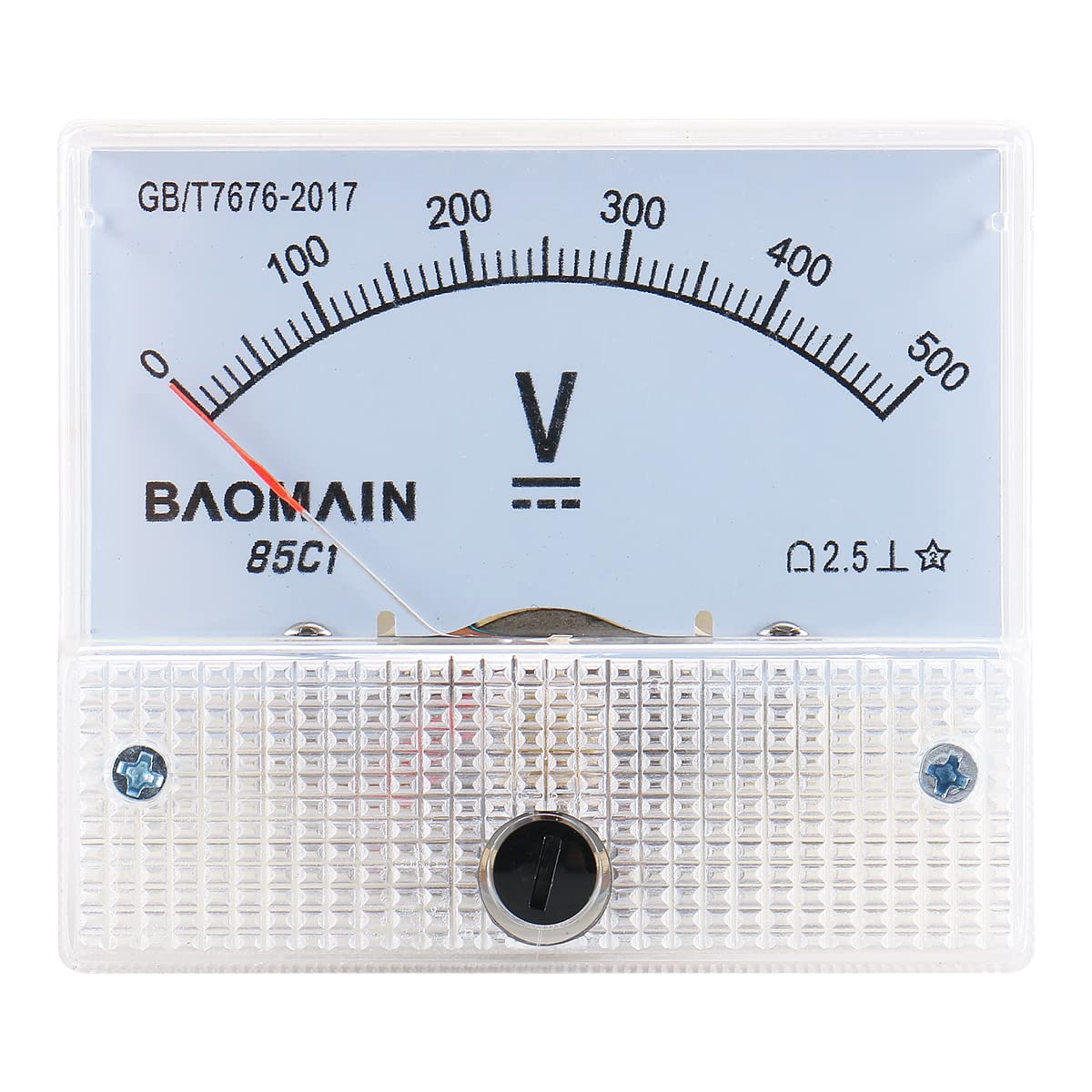 Baomain Analog Voltmeter 85C1 DC 0-500V Rectangle Analog Volt Panel ...