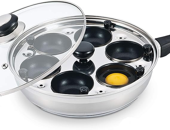 Eggssentials Poached Egg Maker - Nonstick 6 Egg Poaching Cups ...
