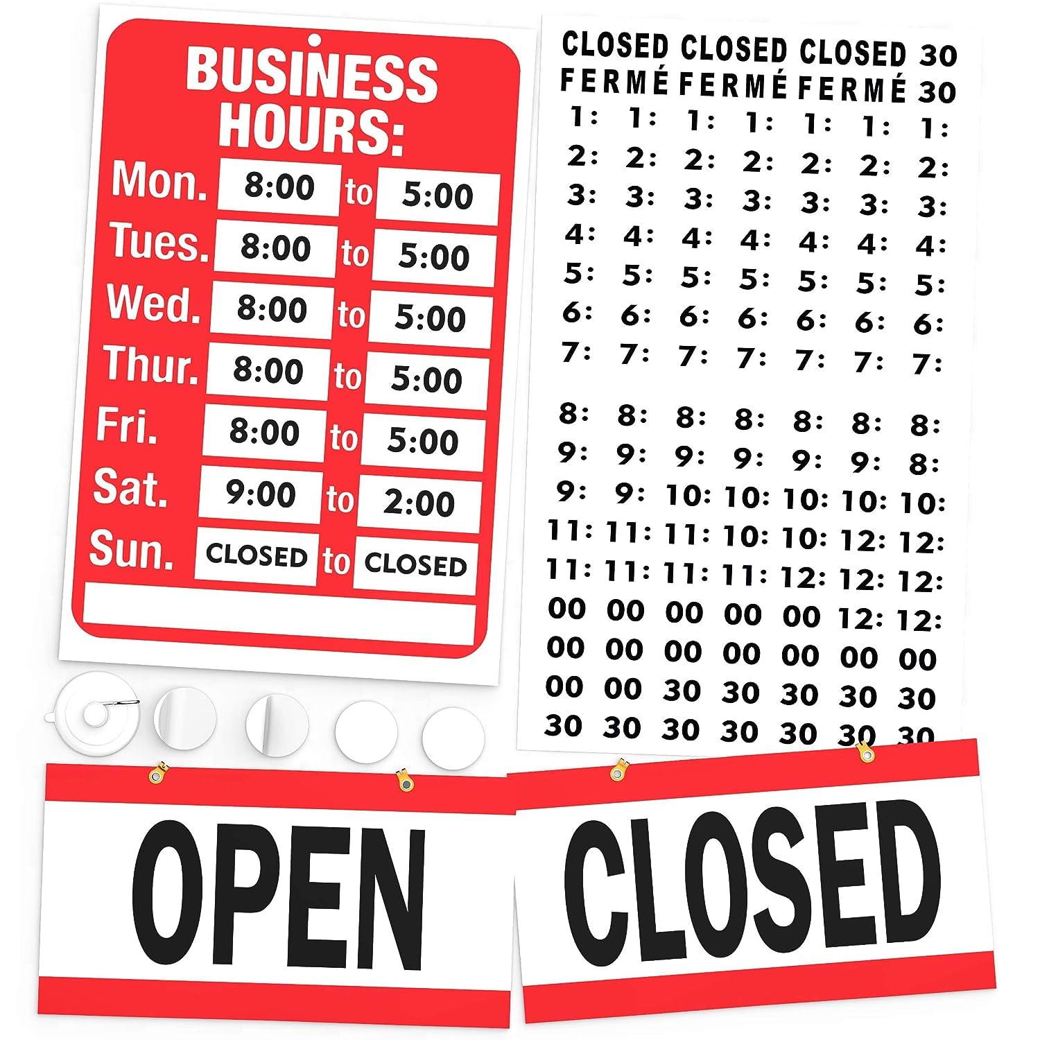 Mua Open Signs, Business Hours Sign Kit - Ideal Office Hours Sign for ...