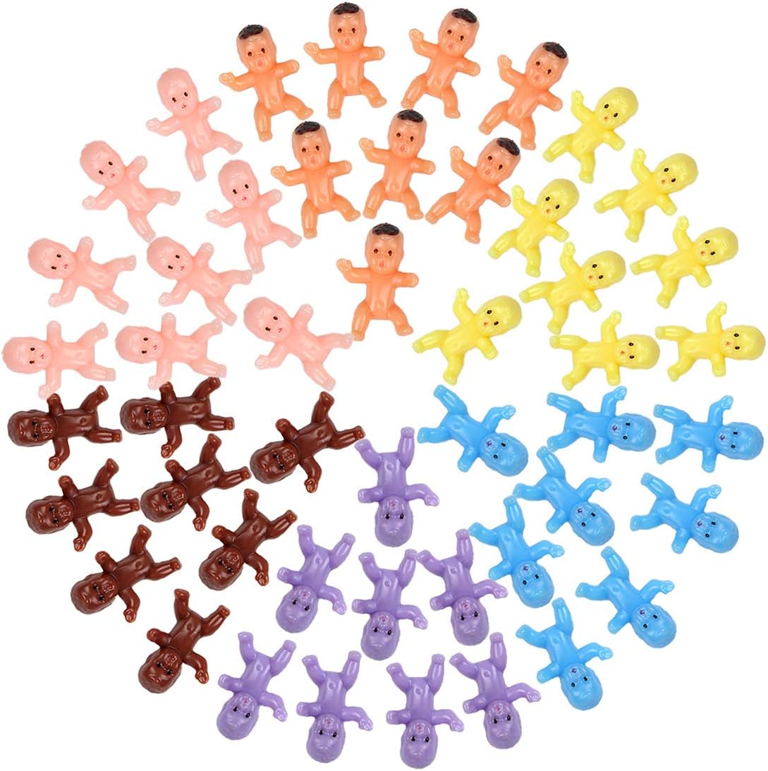 VEYLIN 120 Pieces 1 Inch Mini Plastic Baby Ice Cube Baby Doll for Baby ...