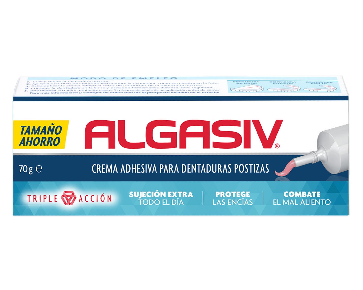 ALGASIV - Crema adhesiva para dentadura postizas - 70g: Amazon.es ...