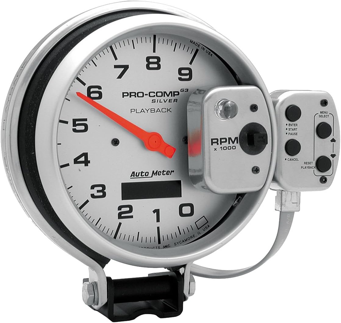 Auto Meter 6864 Ultra-Lite 5" 90000 RPM Pedestal Mount Tachometer ...
