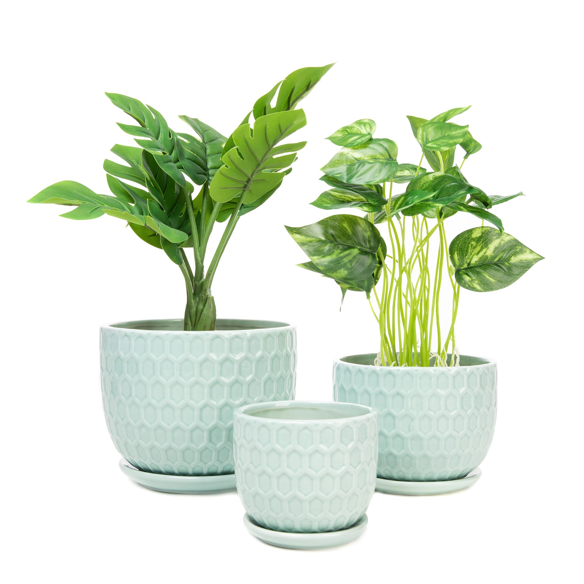 Nattol Ceramic Flower Pots, Ceramic Planters with Drainage Hole and ...