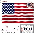 Amazon.com : ZEKVY American US Flag 2x3 Outdoor Made in USA - Double ...