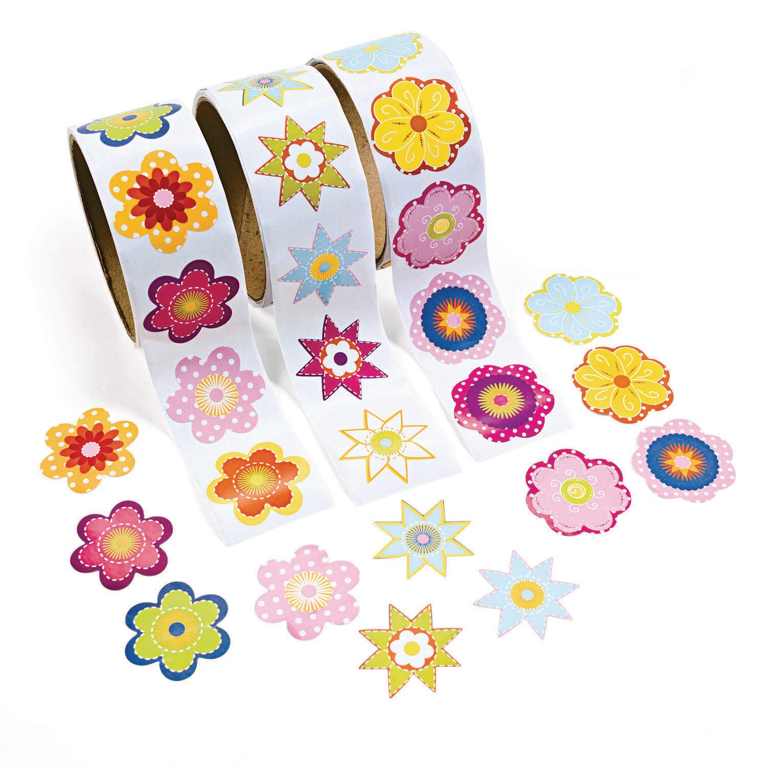 cama24com Bunte Blumen Flower Power Aufkleber Sticker 300 Stück ...