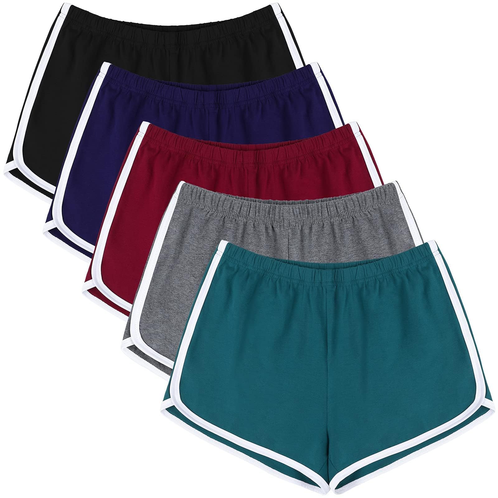 URATOT 5 Pack Shorts for Women Summer Casual Lounge Short Comfy Cotton ...