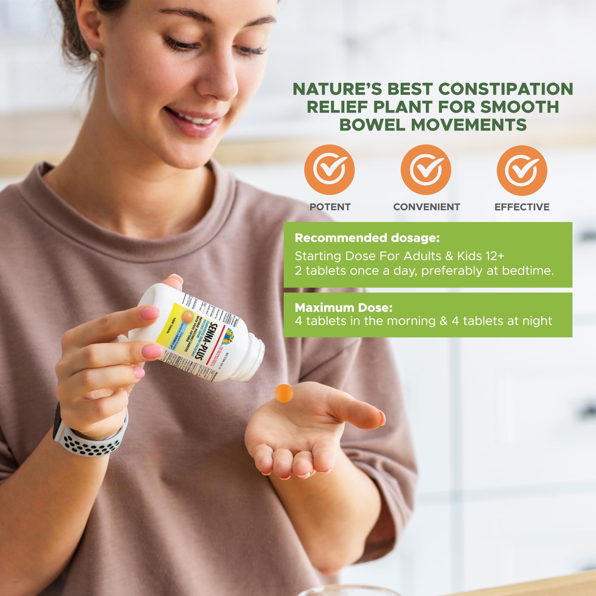 Mua Health Star Senna Plus Laxative & Stool Softener Tablets 50mg / 8 ...