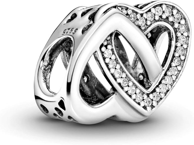 Pandora Damen Moments Verschlungene Herzen Sterling Silber, Cubic ...
