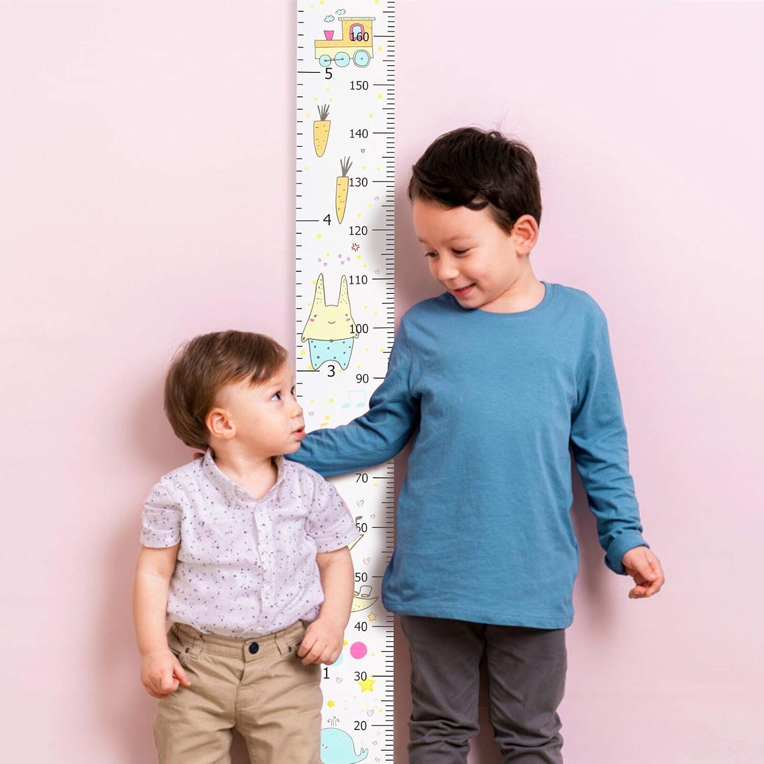 TAZEMAT Kids Height Chart Baby Height Wall Chart Removable Hanging ...
