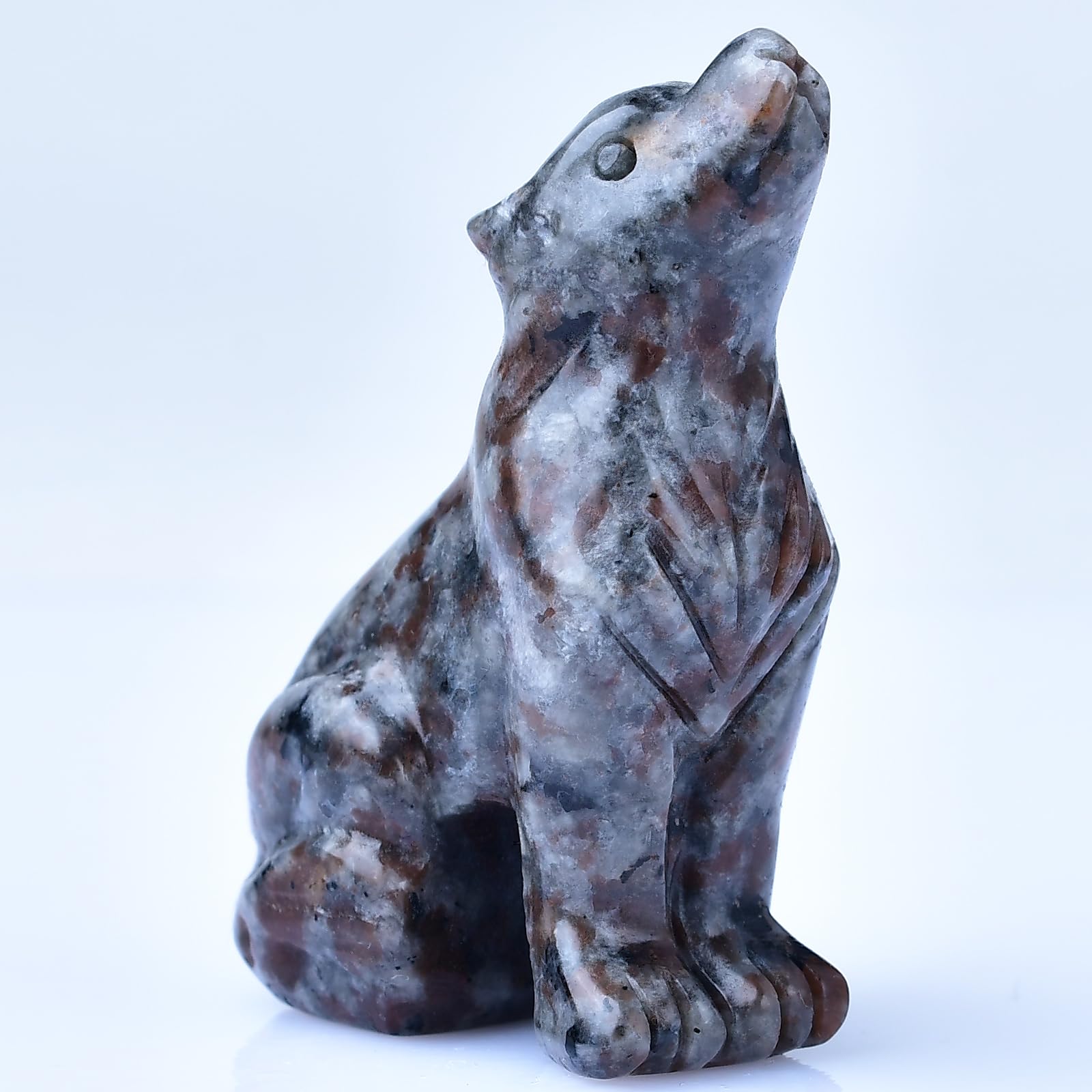 Mua 2.1 Inch Flame Stone Wolf Crystal Statue，Wolf Gifts Healing Crystal ...