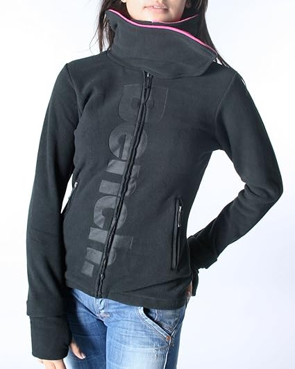 Bench Damen Jacke Finish First Fleece Jacket WMS Black/deep pink S ...