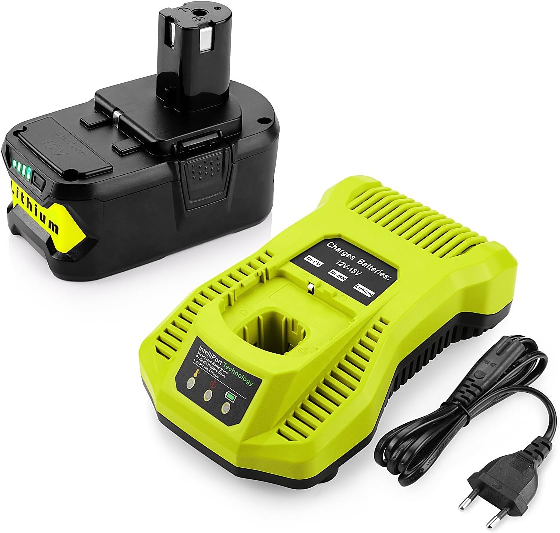 Powilling 18V 5,0Ah Li-ion Remplacement de Batterie + Chargeur pour ...