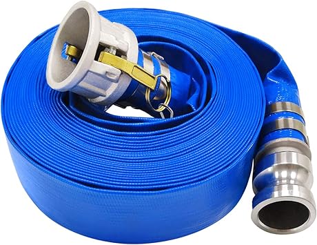 Pool Hoses 1 1/2" Dia x 100 ft HydroMaxx Heavy Duty PVC Lay Flat Discharge and Backwash Ho Home