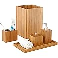 Amazon.com: Seville Classics Bamboo Wood Bathroom Vanity Organizer Set ...