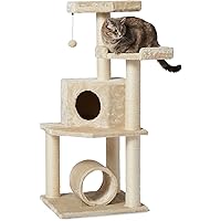 Amazon.com : Amazon Basics Cat Tree Tower with Tunnel And Scratching Post - 19 x 19 x 43 Inches ...
