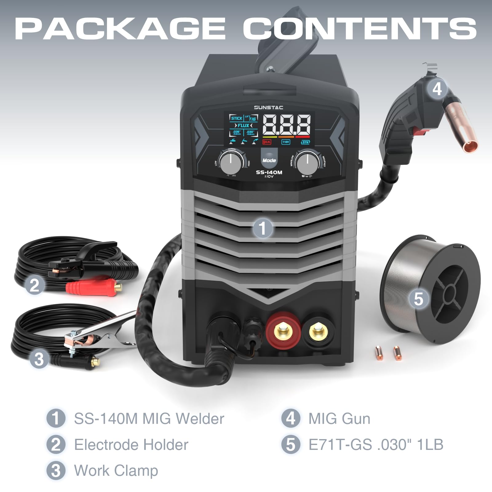 Mua MIG Welder, 140A 110V Flux Core/Stick/Lift TIG 3 in 1 MIG Welding ...