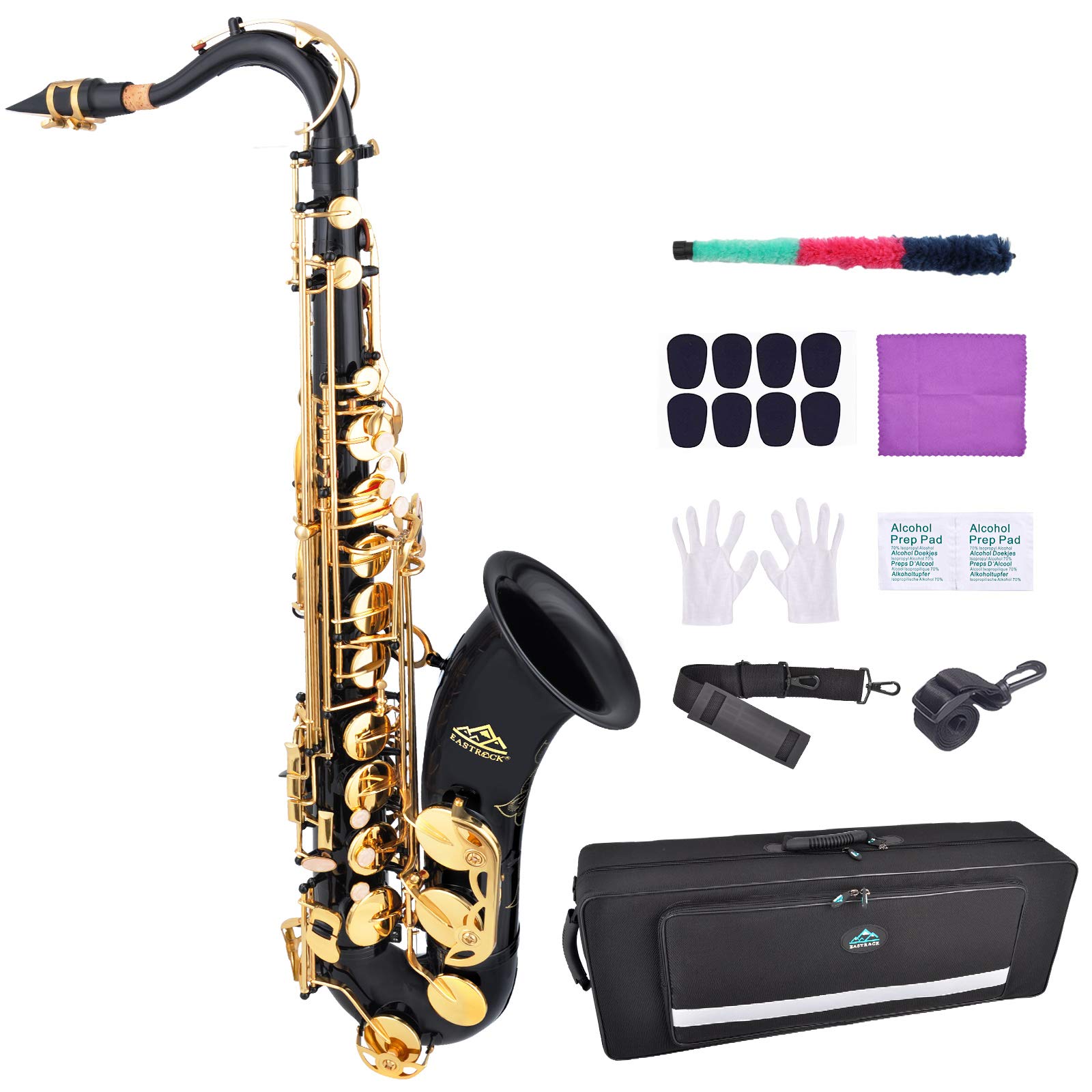 EASTROCK Tenor Saxophone Black/Golden B Flat Tenor Sax Professional ...