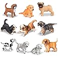 Amazon.com: TOYMANY 10PCS Dog Figurines Playset, Realistic Detailed ...