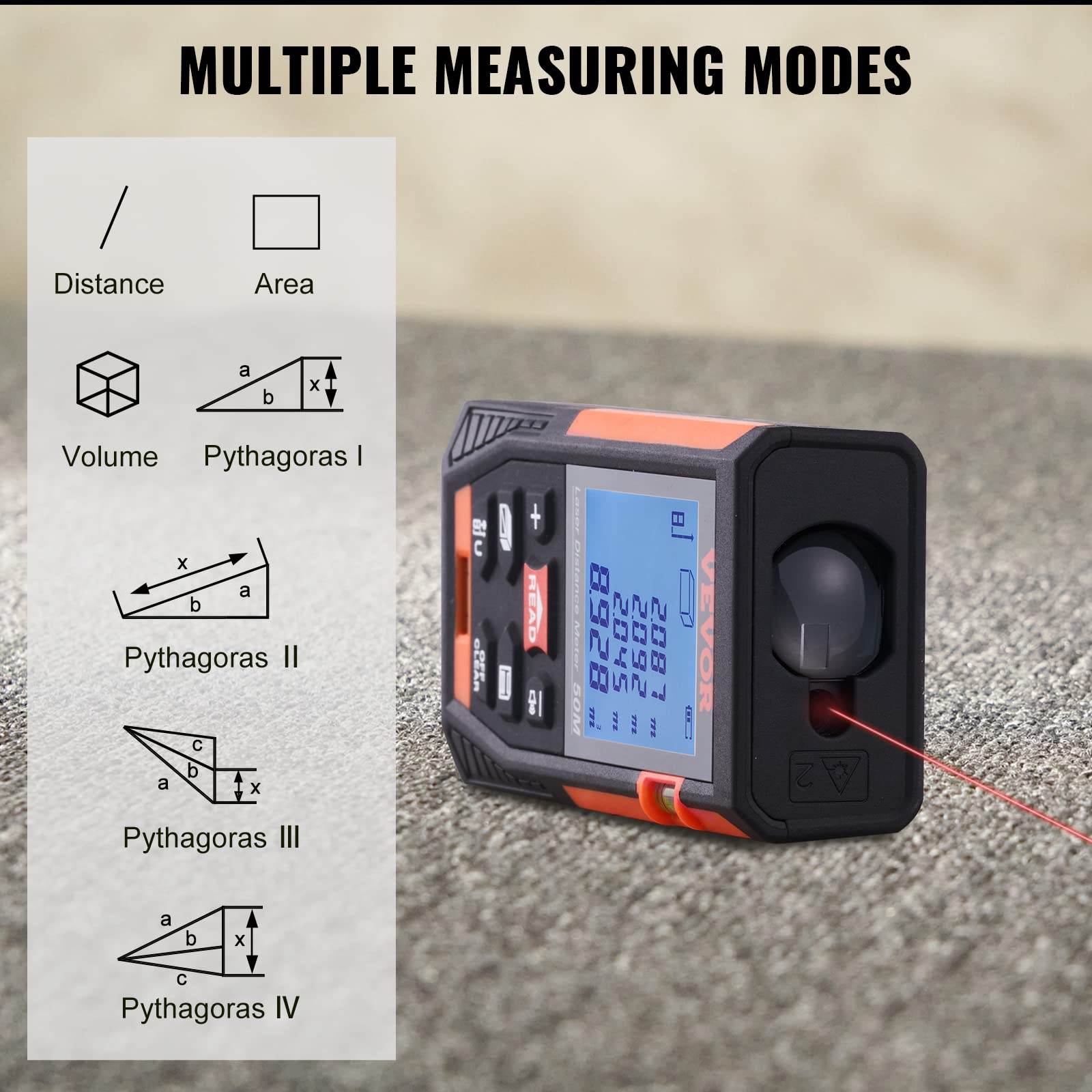 Mua VEVOR Laser Measure, 165 Feet Laser Measurement Tool, Laser ...