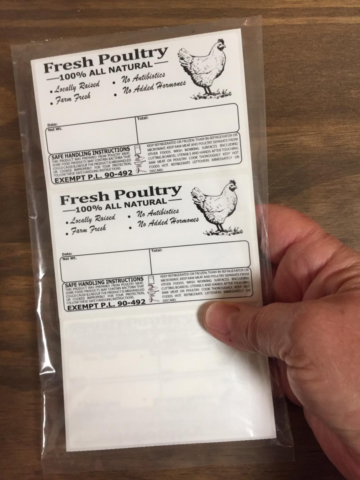 $2/mo - Finance Poultry Freezer Labels 4" x 2.5" with Safe Handling ...