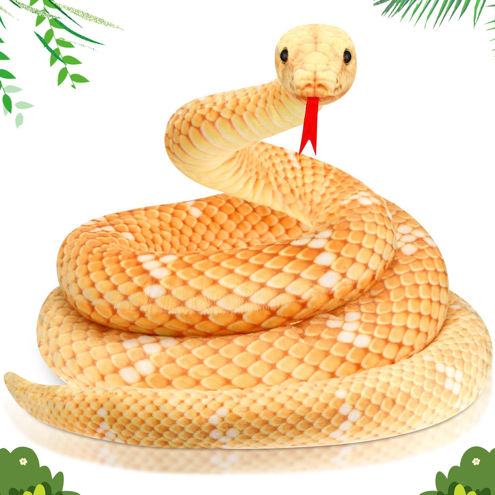 Hiboom Giant Snake Plush Large Stuffed Animal Snake Realistic Stuffed ...