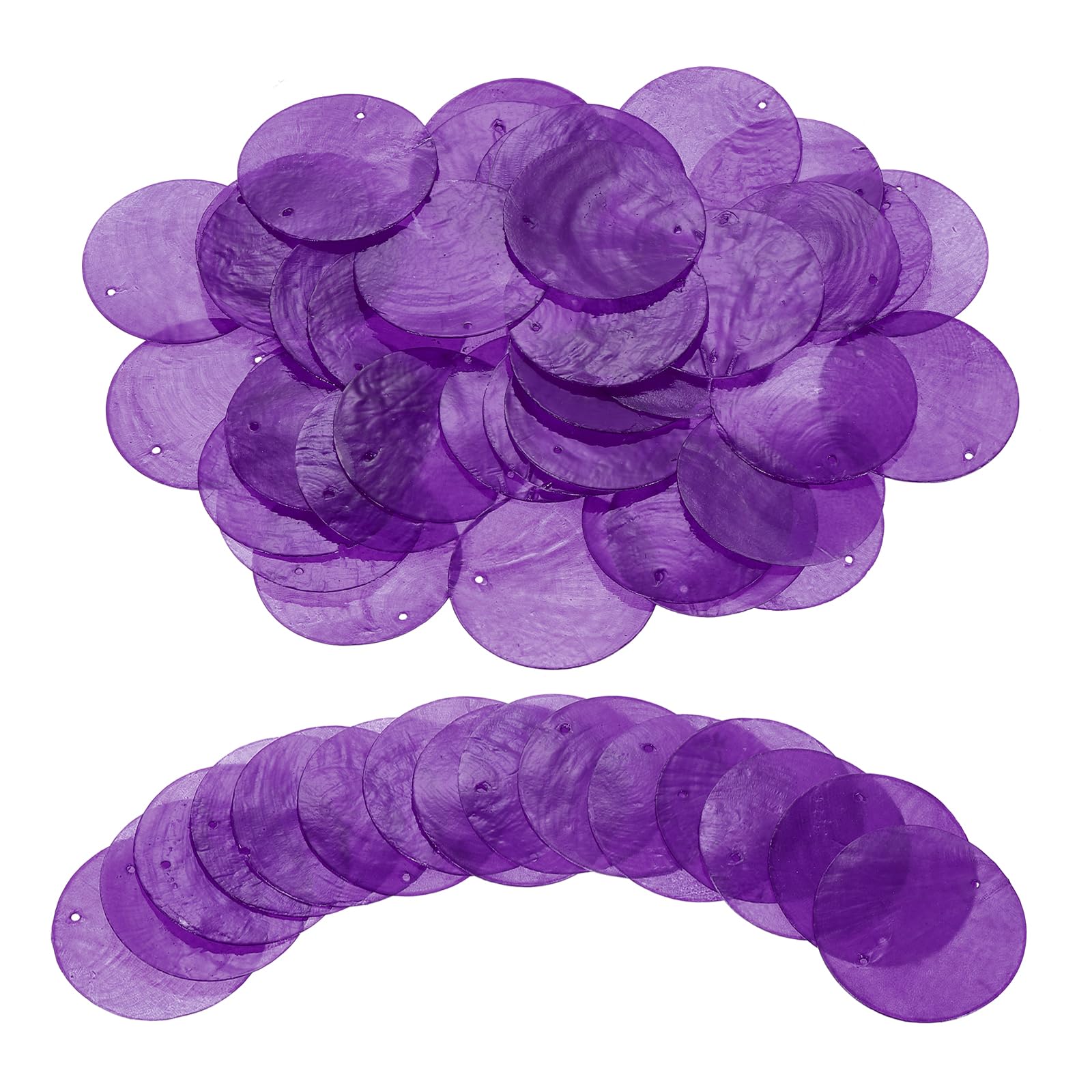 uxcell 120Pcs Capiz Shells 2" Round Natural Shells with 2 Holes for ...