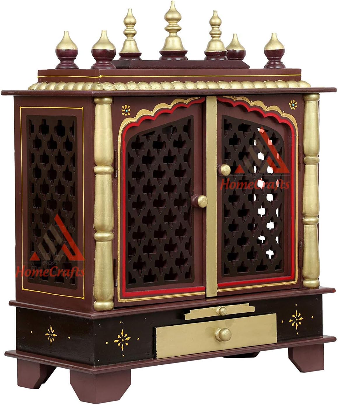 Homecrafts Handpainted Wooden Home Temple/ Home mandir/ god stand for ...