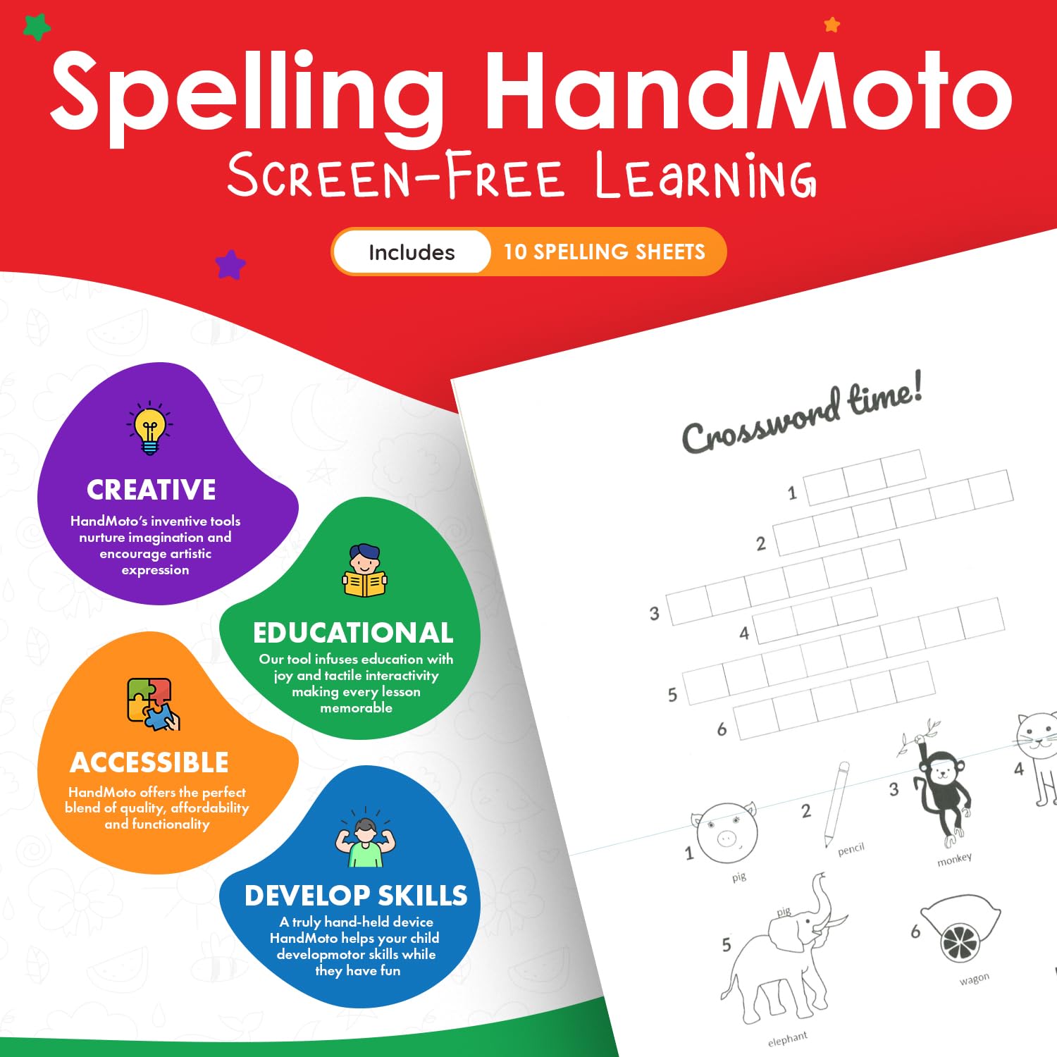 Mua Spelling Themed Dry Erase White Board for Kids - Use Our Dry Erase ...