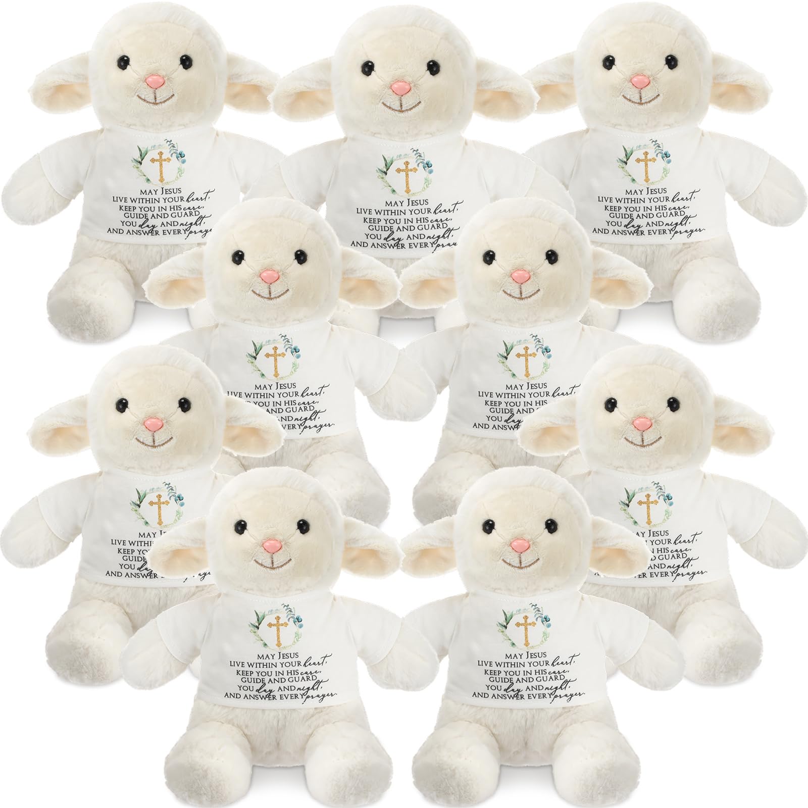 Motionchic 9 Pcs 10 Inch Jesus Plush Doll Baptism Gift Praying Stuffed ...