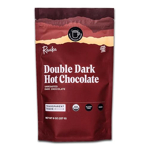 Raaka Double Dark Hot Chocolate Mix - Vegan, Organic, Gluten and Dairy ...