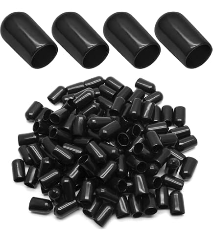 Number Plate Screw Caps Sourcing Map 50pcs Rubber End Caps 6mm - Black ...