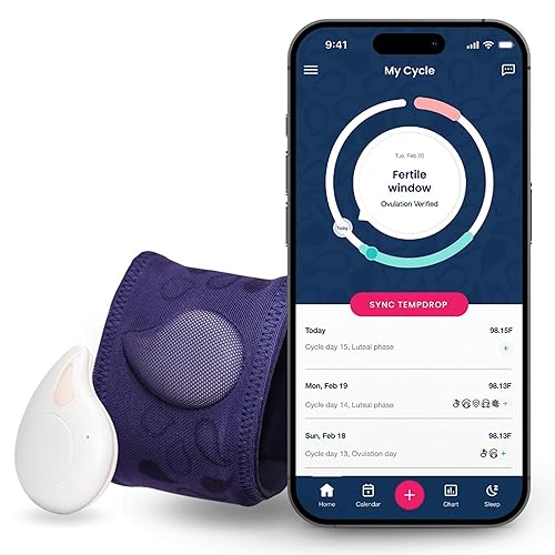 TEMPDROP 2.0 Advanced Fertility Monitor and Ovulation Tracker Wearable Basal Body Temperature ...