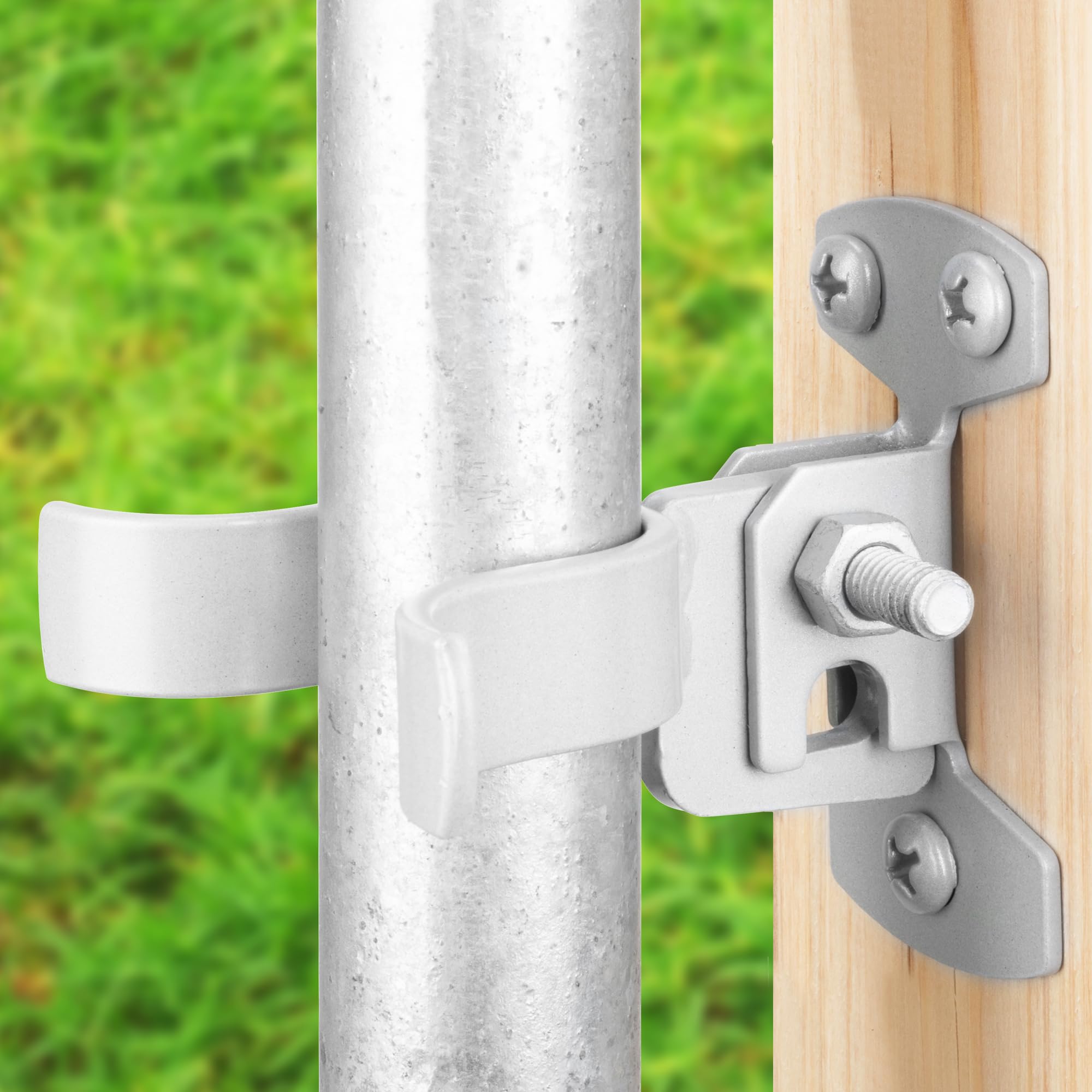 SANKINS 4pcs 1-3/8" Wall Mount Chain Link Fork Gate Latch Flat Back, Gate Fork Latch with Hole ...