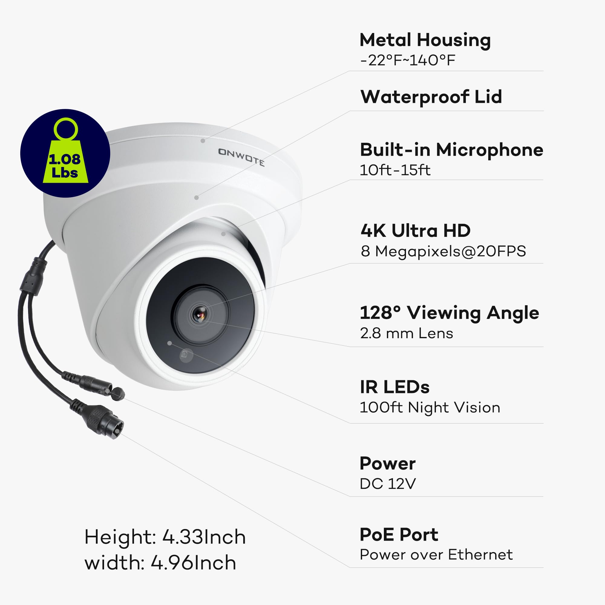 Mua ONWOTE 16 Channel 4K PoE Security Camera System, AI Human Vehicle ...