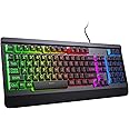 Amazon.com: Acebaff Gaming Computer Keyboard with Large Print Keys, 104 Keys All-Metal Panel ...