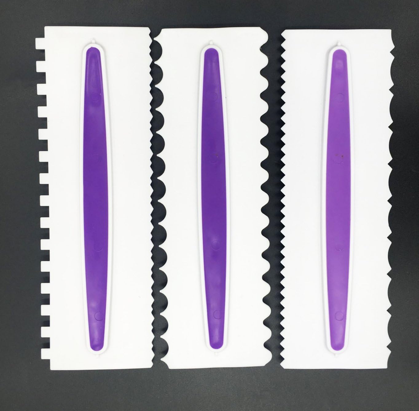 Cake Smoother Scraper 3pcs/Set, Decorate Smart Icing Smoother Comb Set ...