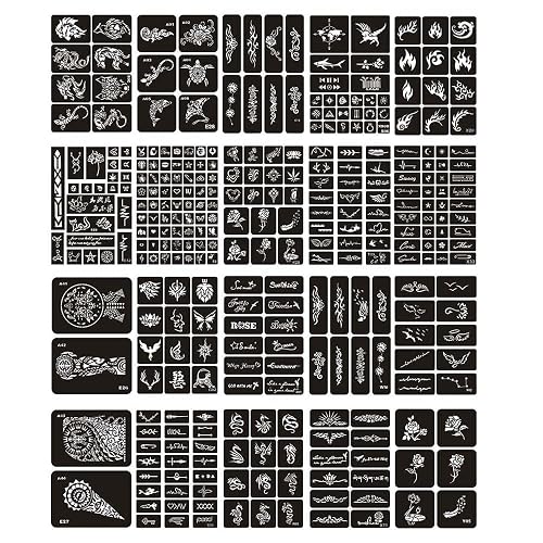 20 Sheets Tattoo Stencil Kit Temporary Tattoo Templates Body Art ...