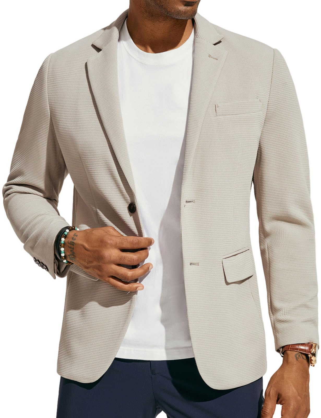 Mens Blazer Lightweight Suit Jacket for Men 2 Buttons Casual Sport ...