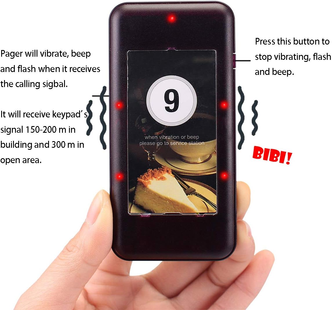 Retekess T112 Restaurant Buzzer Pager System 20 Pagers Wireless Calling ...