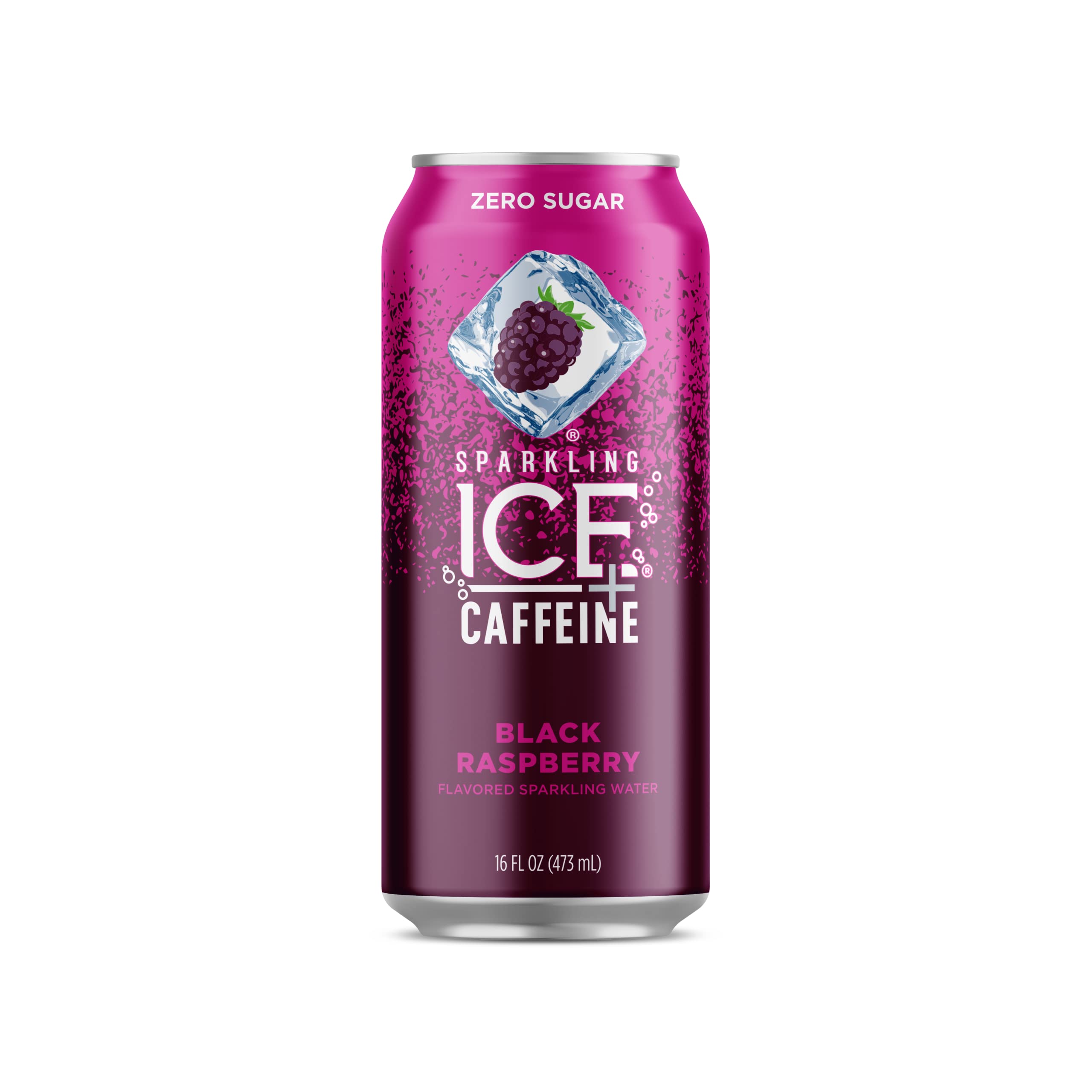 Sparkling Ice +Caffeine, Black Raspberry Flavored Sparkling Water with Caffeine, Zero Sugar ...