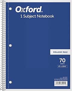 Amazon.com : Oxford Spiral Notebook, 1-Subject, College Ruled Paper, 70 ...