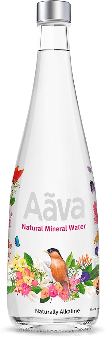 Aava Natural Mineral Water 750 ml Glass Bottle -Pack of 4 (Naturally ...